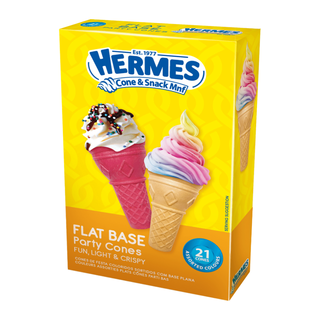 Party Cones 21 Pack – Flat Bottom – Hermes